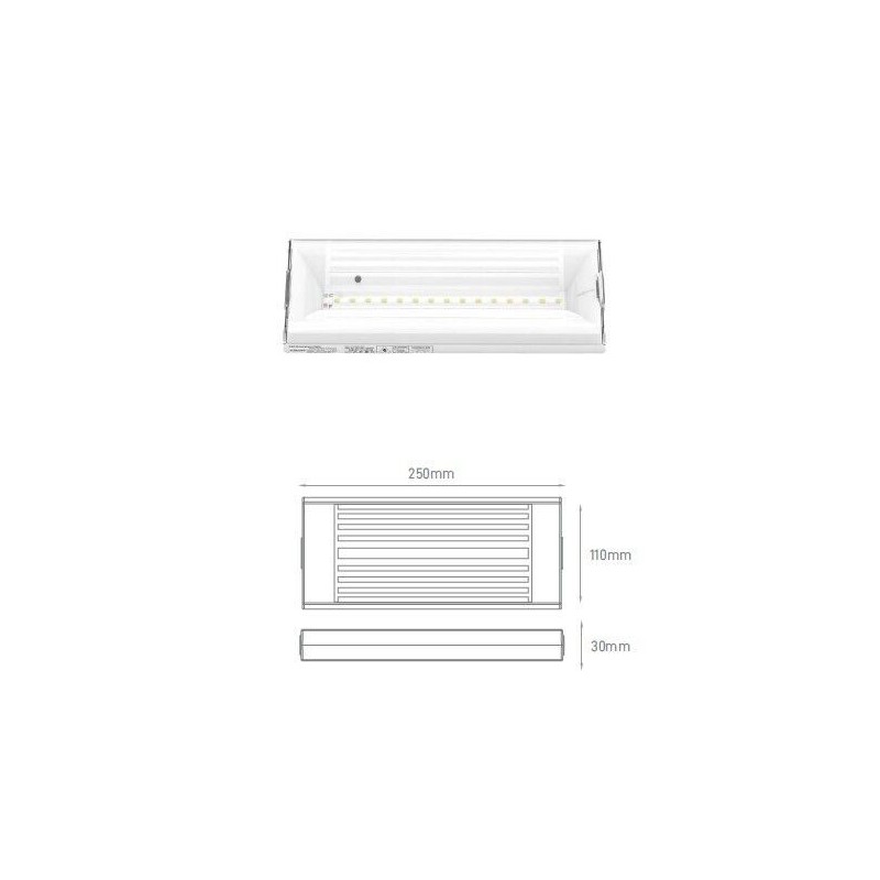 Armadura de Emergência LED ARON Easylux II P/NP 3h 150lm IP20